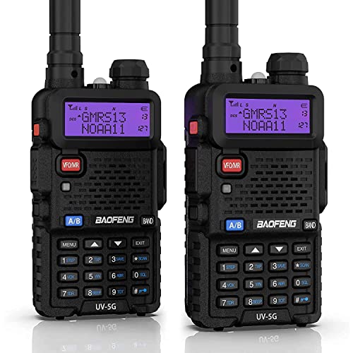 BAOFENG UV-5X (UV-5G) GMRS Radio, Long Range Walkie Talkies Rechargeable, Two Way Radio with NOAA Weather Receiver & Scan, GMRS Handheld Radio for Adults, Support Chirp, 1 Pair