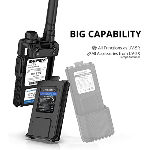 BAOFENG UV-5X (UV-5G) GMRS Radio, Long Range Walkie Talkies Rechargeable, Two Way Radio with NOAA Weather Receiver & Scan, GMRS Handheld Radio for Adults, Support Chirp, 1 Pair