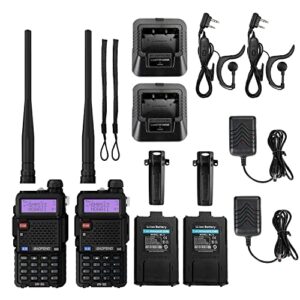 BAOFENG UV-5X (UV-5G) GMRS Radio, Long Range Walkie Talkies Rechargeable, Two Way Radio with NOAA Weather Receiver & Scan, GMRS Handheld Radio for Adults, Support Chirp, 1 Pair