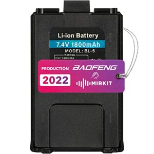 mirkit baofeng battery bl-5 7.4v 1800 mah big capacity li-ion for dm-5r uv-5r uv-5r plus uv-5re bf-f8hp uv-5r v2+ plus uv-5rtp series two way radio store