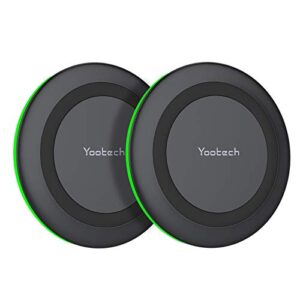 yootech [2 pack] wireless charger,10w max fast wireless charging pad compatible with iphone 14/14 plus/14 pro/14 pro max/13/13 mini/se 2022/12/11/x,samsung galaxy s22/s21,airpods pro 2(no ac adapter)