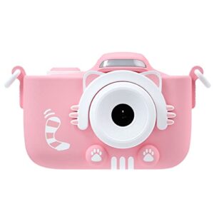 linxhe kids camera, kids selfie camera toy 3.0 inch touch screen hd digital video camera for toddler, christmas birthday gifts for children (color : pink, memory card : with 32g memory card)