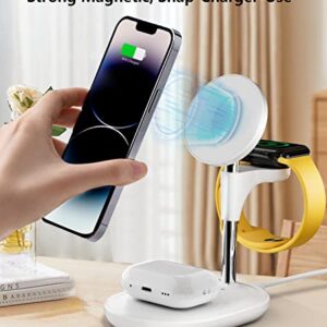 Wireless Charging Station for Multiple Devices Apple, 3 in 1 Wireless Charger Stand Mage-Safe Charger Charging Dock for iPhone 14 13 12 Series iWatch AirPods