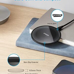 Anker 315 Wireless Charger (Pad), 10W Max Fast Charging, Compatible with iPhone 14/13 Series, Samsung S22, AirPods, Samsung Buds, Google Buds, and More (Wall Charger Not Included)