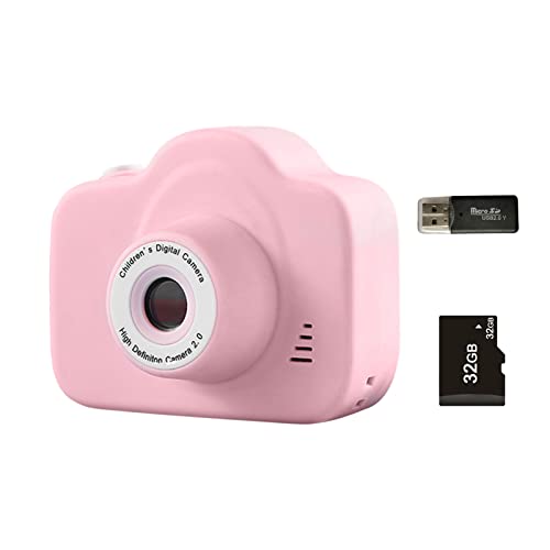 Digital Camera for Kids - 1080P Boys Girls Toys Video Recorder Photography Toys - 2.0 LCD Mini Camera HD Children's Sports Camera for Birthday Festival Gift with 32GB SD Card (Pink)