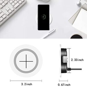 Desk Wireless Charger, Jewaytec 15W Max Charging Station, Desktop Grommet Power Fast Charging Pad Compatible with iPhone 14 13/13 Pro/13 Mini/13 Pro Max/12/SE 2020/11/X/8, Galaxy S22/S22 Ultra etc