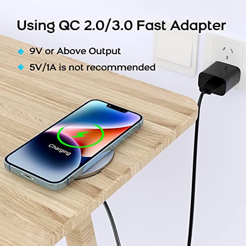 Desk Wireless Charger, Jewaytec 15W Max Charging Station, Desktop Grommet Power Fast Charging Pad Compatible with iPhone 14 13/13 Pro/13 Mini/13 Pro Max/12/SE 2020/11/X/8, Galaxy S22/S22 Ultra etc