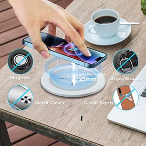 Desk Wireless Charger, Jewaytec 15W Max Charging Station, Desktop Grommet Power Fast Charging Pad Compatible with iPhone 14 13/13 Pro/13 Mini/13 Pro Max/12/SE 2020/11/X/8, Galaxy S22/S22 Ultra etc