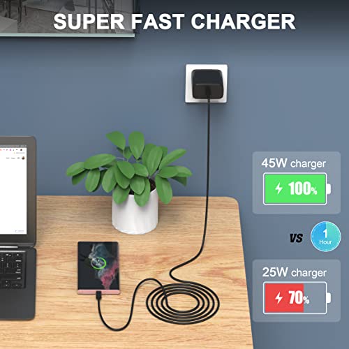 45W Samsung Super Fast Charger USB C Wall Charger for Samsung Galaxy S22/S22 Ultra/ S22+/Note10/Note10 +/S8/S9/S10/S20/S21,Galaxy Tab S7/S7+/S8/S8+/S8 Ultra Samsung Type C Wall Charger（6ft Cable）