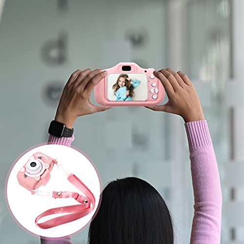 ARTIBETTER Pink Kids Selfie Camera 800W Cartoon Camera Toy Shockproof Digital Camera Single- Lens Reflex Camera Toy Christmas Birthday Gifts