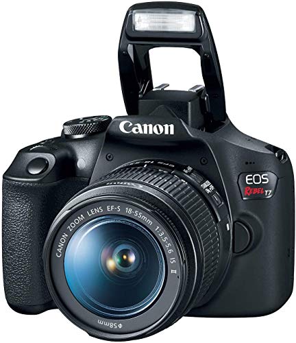 Canon Intl | MJ EOS Rebel T7 DSLR Camera with 18-55mm f3.5-5.6 Zoom Lens Bundle | 64GB SD Card, Tripod, Case Plus Accessory Kit, Black