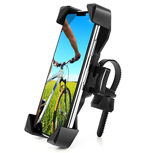 AONKEY One-Touch Release Bike Phone Mount, 360° Rotatable Cell Phone Holder for Bike Handlebar/Stem, Universal Bicycle Phone Holder Compatible with iPhone 12 11 Pro Xs Max, Samsung, 4.0"-6.5" Phones