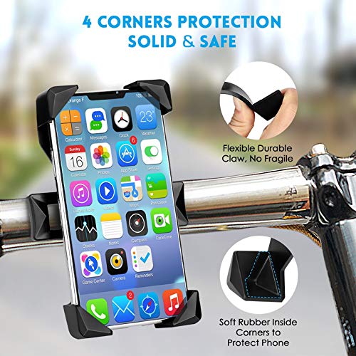 AONKEY One-Touch Release Bike Phone Mount, 360° Rotatable Cell Phone Holder for Bike Handlebar/Stem, Universal Bicycle Phone Holder Compatible with iPhone 12 11 Pro Xs Max, Samsung, 4.0"-6.5" Phones