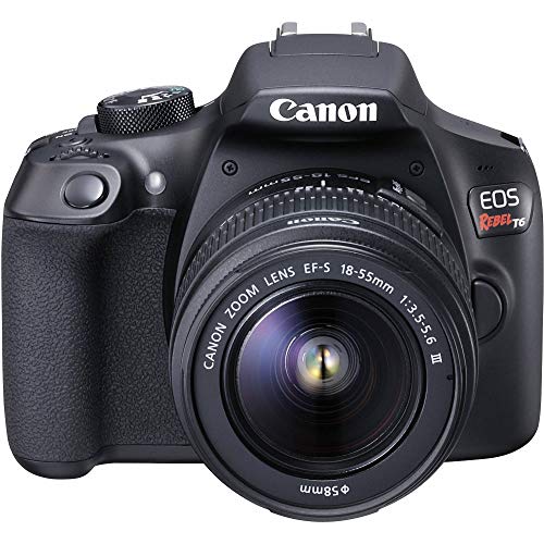 Canon EOS Rebel T6 DSLR Camera w/EF-S 18-55mm, EF 75-300mm Lens, 32GB SD Card & Camera Bag (Renewed)