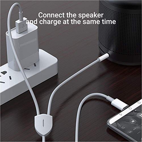 2in1 Type C to 3.5mm Audio Charging Cable Compatible with Google Pixel 4/4XL, Samsung Galaxy S20/S20 and OtherPhone with Type C Port, Works with Car Stereo, Speaker, Headphone While Charge Phone