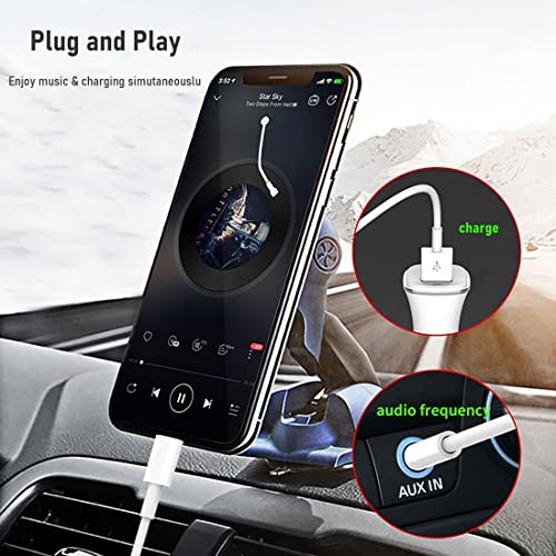 2in1 Type C to 3.5mm Audio Charging Cable Compatible with Google Pixel 4/4XL, Samsung Galaxy S20/S20 and OtherPhone with Type C Port, Works with Car Stereo, Speaker, Headphone While Charge Phone