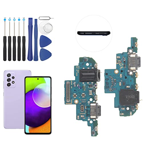 USB Charging Port for Samsung Galaxy A52 5G Dock Connector Charger Board Flex Cable Assembly Replacement for A526B A5260 A526U A526W with Kit