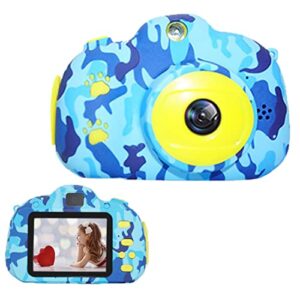 linxhe kids camera, selfie digital cameras gifts for boys girls, 1080p hd video camera with 32gb sd card for children (color : blue)