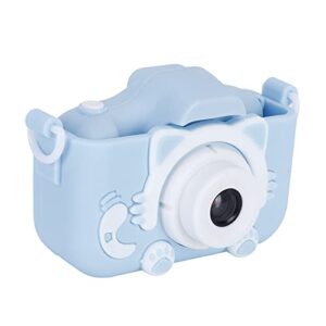 digital camera,toddler camera,children camera 40mp cartoon cat photograph camera,anti-drop children cartoon selfie dual camera with puzzle games birthday gifts(blue)