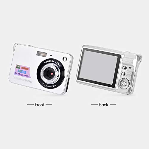 Digital Camera Mini Pocket Camera 18MP 2.7 Inch LCD Screen 8X Zoom Smile Capture Anti-Shake with Battery