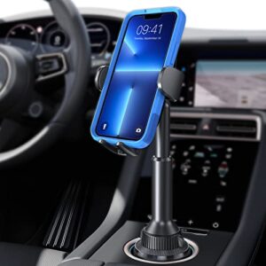 lisen cup holder phone mount holder no shaking cup phone holder for car rock solid car phone holder mount for cars, trucks, suvs etc, compatible with iphone 14 13 plus pro max samsung all 4-7” phones