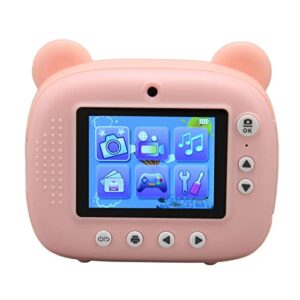 kids camera 1050 mah battery 3 games hd children camera 2.4 inch hd screen for gifts (pink)