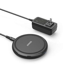 anker wireless charger with power adapter, powerwave ii pad, qi-certified 15w max fast wireless charging pad for iphone 14/14 pro/14 pro max/13/13 pro max, galaxy s10 s9 s8, note 10 note 9 & more