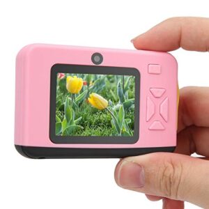 Video Camera, Electronic Gift Multifunction Dual Lens Mini IPS Screen Kids Camera with Anti-Lost Strap for Taking Photos for Recording Videos(Pink)