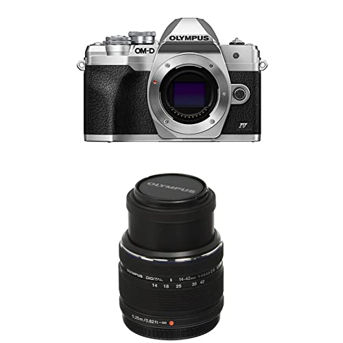 Olympus OM-D E-M10 Mark IV Silver Camera Body & Olympus M.Zuiko Digital 14-42mm F3.5-5.6 II R Lens