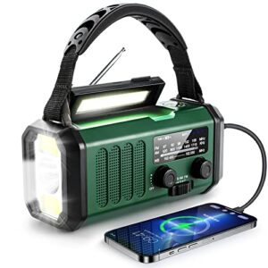 10000mah crank radio, emergency radio, solar radio, noaa/am/fm weather radio, usb type-c charging,dynamo radio,polymer battery,torch & led reading light, sos alarm,compass for camping