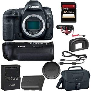 canon eos 5d mark iv dslr camera + canon bge20 grip + 256gb sdxc card + rode videomic go + more (renewed)