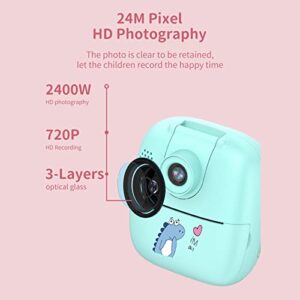 Kids Camera, Mini Childrens Camera Can Shoot or Print at Any Time,Birthday Gifts for Boys Age 3-9, HD Digital Cameras for Portable Toy for 3 4 5 6 7 8 Year Old Girl with 32GB SD Card (Blue)