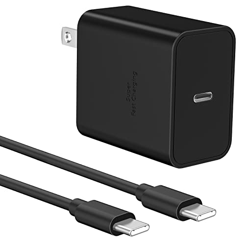 USB-C Super Fast Charging, LANWK 45W PD GaN Power PPS Fast Charger with 5FT Type C to C Quick Charge Cable for Samsung Galaxy S22/S22+/S22 Ultra/S21/S21+/S20/S20+/Note 20/10/9/Z Fold 3/Flip 3/iPad Pro