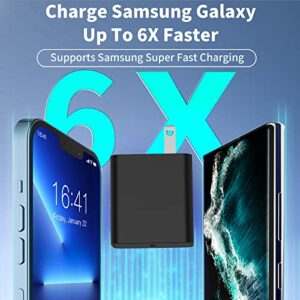 USB-C Super Fast Charging, LANWK 45W PD GaN Power PPS Fast Charger with 5FT Type C to C Quick Charge Cable for Samsung Galaxy S22/S22+/S22 Ultra/S21/S21+/S20/S20+/Note 20/10/9/Z Fold 3/Flip 3/iPad Pro