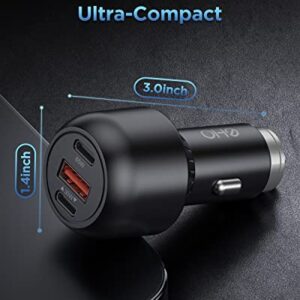 USB C Car Charger for Samsung Galaxy S22/S22 Ultra/S22+, EHO 95W PD3.0 PPS 45W 25W Super Fast Charging Dual USB C Car Charger QC3.0 30W Cigarette Lighter Adapter for Laptops, Tablets, iPhone, MacBook