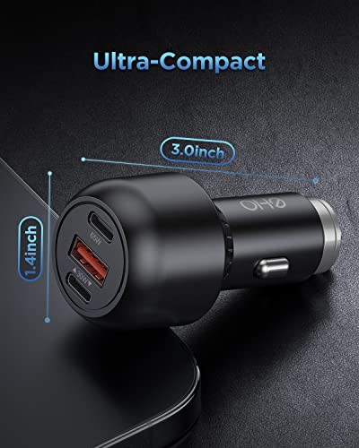 USB C Car Charger for Samsung Galaxy S22/S22 Ultra/S22+, EHO 95W PD3.0 PPS 45W 25W Super Fast Charging Dual USB C Car Charger QC3.0 30W Cigarette Lighter Adapter for Laptops, Tablets, iPhone, MacBook