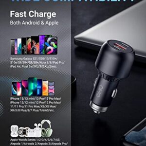 USB C Car Charger for Samsung Galaxy S22/S22 Ultra/S22+, EHO 95W PD3.0 PPS 45W 25W Super Fast Charging Dual USB C Car Charger QC3.0 30W Cigarette Lighter Adapter for Laptops, Tablets, iPhone, MacBook