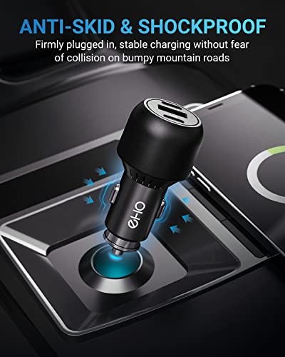 USB C Car Charger for Samsung Galaxy S22/S22 Ultra/S22+, EHO 95W PD3.0 PPS 45W 25W Super Fast Charging Dual USB C Car Charger QC3.0 30W Cigarette Lighter Adapter for Laptops, Tablets, iPhone, MacBook