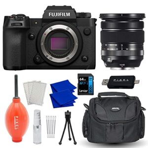 fujifilm x-h2 mirrorless camera with xf16-80mm lens – black with advanced bundle, lexar 64gb sdx card 800x, gadget bag 200 series, cleaning cloth, blower & more