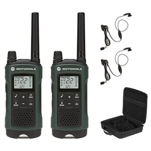 motorola talkabout t465 rechargeable two-way radio bundle (green)