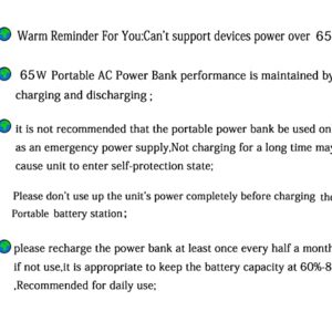 Portable Power Bank with AC Outlet, 65W/110V Portable Laptop Charger Battery Bank, 24000mAh/88.8Wh External Battery Power Pack,Backup Power Source for Outdoor Tent Camping RV Home Office Emergency