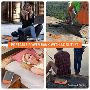 Portable Power Bank with AC Outlet, 65W/110V Portable Laptop Charger Battery Bank, 24000mAh/88.8Wh External Battery Power Pack,Backup Power Source for Outdoor Tent Camping RV Home Office Emergency