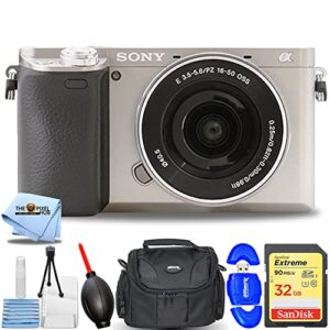 sony alpha a6400 mirrorless digital camera with 16-50mm lens – 7pc accessory bundle includes: extreme 32gb sd, memory card reader, gadget bag, blower, microfiber cloth and cleaning kit