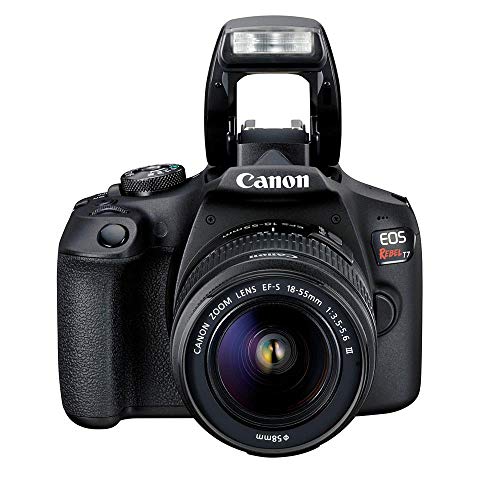 Canon Rebel T7 with 18-55mm III Lens Bundle Includes: Extra Replacement Battery and Travel Charger, Ultra 32GB SD, Slave Flash, Filter Kit, Backpack, 72" Monopod, Shutter Remote and More