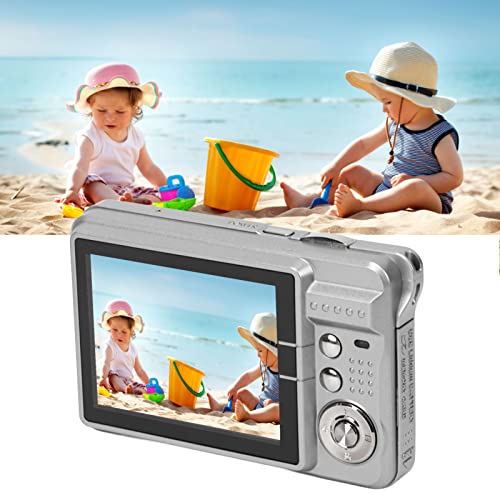 Vlogging Camera, 2.7 Inch 4K LCD Portable Digital Camera for Shooting (Silver)