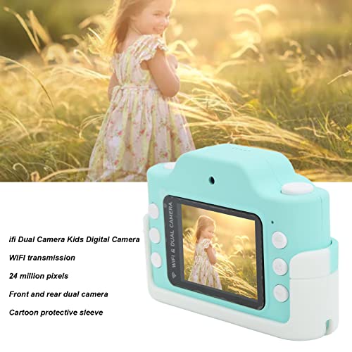 Zyyini Kids Camera, 2 Inch IPS Screen Mini Digital Children's Camera Dual-Camera Cartoon Video Player,with WiFi and Lanyard, for Girls Boys