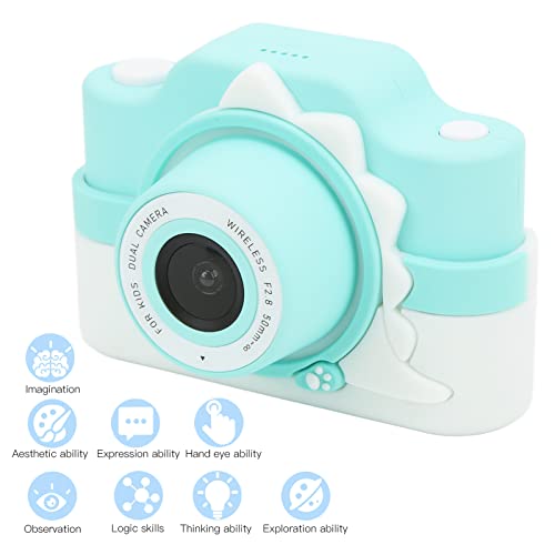 Zyyini Kids Camera, 2 Inch IPS Screen Mini Digital Children's Camera Dual-Camera Cartoon Video Player,with WiFi and Lanyard, for Girls Boys