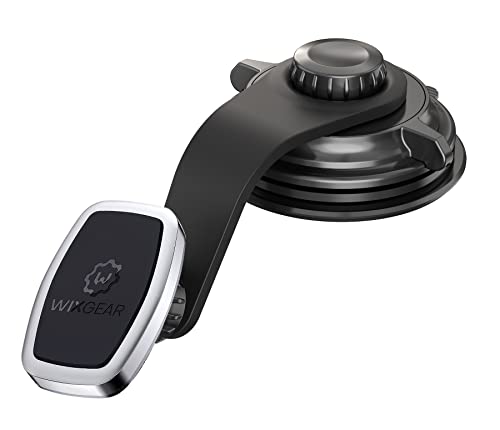 WixGear Universal Bendable Dashboard Magnetic Phone Car Mount, for Cell Phones and Mini Tablets with Strong Dashboard Lock (Newer 2023 Dashboard Model)