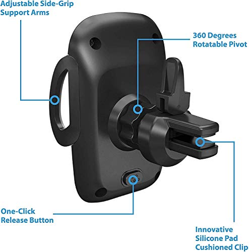 Beam Electronics Car Phone Holder Mount, Phone Car Air Vent Mount Holder Cradle Compatible for iPhone 12 11 Pro Max XS XS XR X 8+ 7+ SE 6s 6+ 5s 4 Samsung Galaxy S4-S10 LG Nexus Nokia