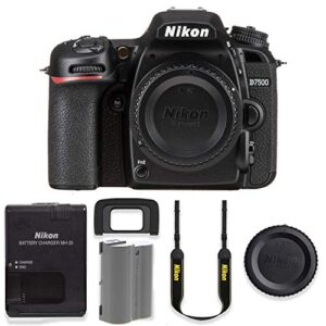 nikon d7500 20.9mp dslr body only basic camera kit (renewed)